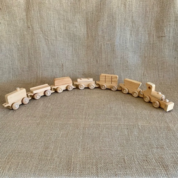 Toys | 6 Natural Wood Trains Play Or Paint Montessori Play | Poshmark